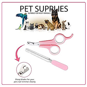 Crafterlife Small Animal Pet Grooming Kit with Pet Shedding Slicker Brush, Bath Massage Glove, Pet Grooming Comb, Nail Clipper Trimmer for Rabbit, Puppy, Kitten, Guinea Pig, Hamster, Ferret (Pink)