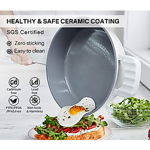 Innerwell Pots and Pans Set Nonstick - 6 Pcs Cookware Set with Detachable Handle, Nonstick Ceramic Coating Deep Frying Pan & Saucepan & Stockpot, Dishwasher & Oven Safe, Suitable for All Stovetops