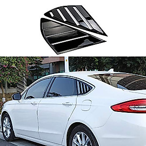 ruihe 2pc Shiny Black Rear Quarter Panel Window Side Louvers Vent Fit for Ford Fusion Mondeo 4D Hybrid Energi 2013 2014 2015 2016 2017 2018 2019 2020