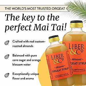Liber & Co. Almond Orgeat Syrup (17 oz) Made with Whole, Roasted Almonds