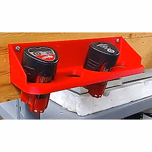 Milwaukee Makita Bosch 12V Battery Holder Mount Wall Rack 4 slot M12 BAT414 BL1014 USA PN M12x4Rack