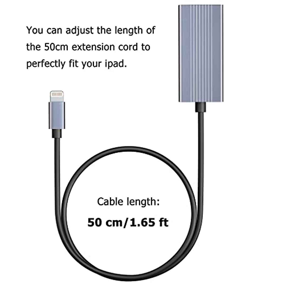Lightning to Ethernet Adapter[Apple MFi Certified], IVSHOWCO iPhone iPad to RJ45 Ethernet LAN Network Adapter with Charging Port, 100Mbps High Speed,Plug and Play(1.65Ft)