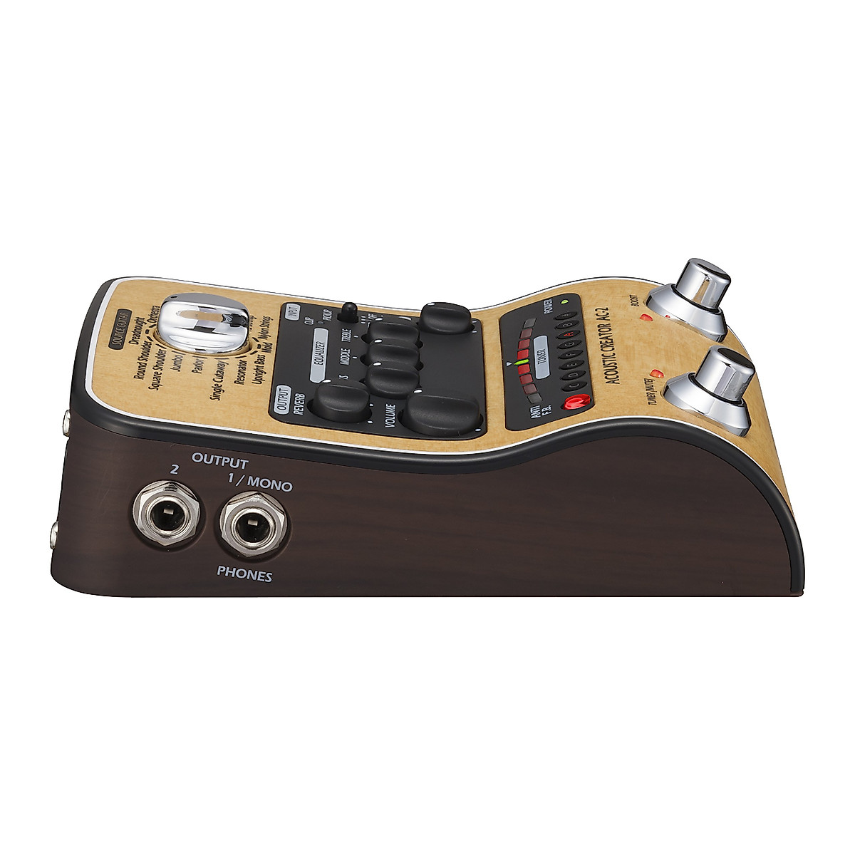 Zoom AC-2 Acoustic Creator, Acoustic DI with Tone Restoration, Tuner, Reverb, EQ, and Anti-Feedback