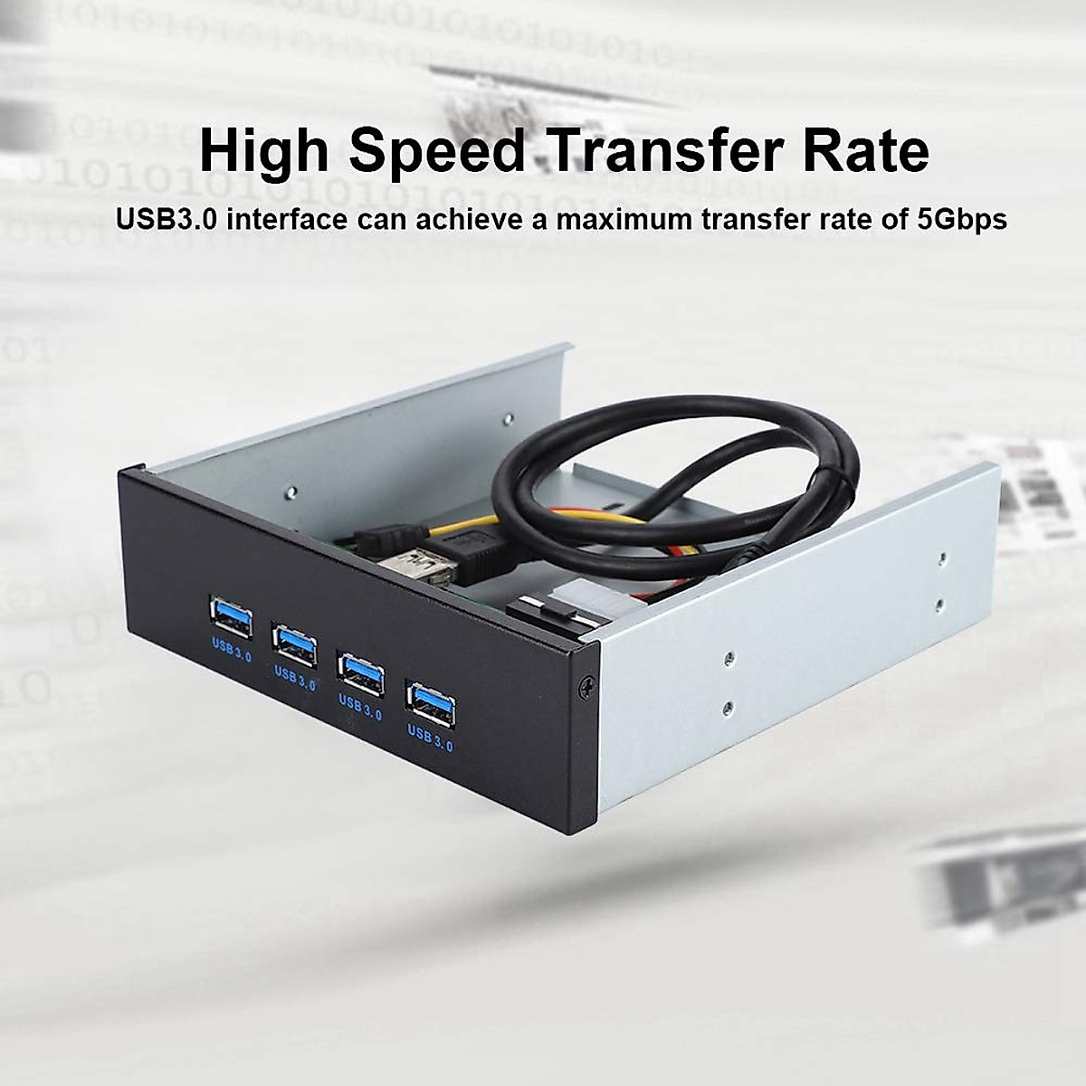 5.25 Inch 4 Port USB 3.0 Front Panel 5.25 Inch 19Pin to USB3.0 CD Driver 4 Port Hub Front Panel CD ROM Expansion Mobile Rack with SATA Cable