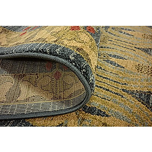 Unique Loom Edinburgh Collection Area Rug - Canmore (5' 1" x 8' Rectangle, Navy Blue/ Tan)