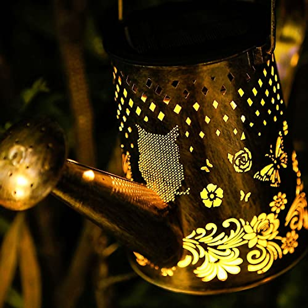 Ostritec Solar Outdoor Watering Can Lights, Waterproof Hanging Solar Lantern, Garden Lights Decoration with Light String, Suitable for Patio Yard Table Path Party RV
