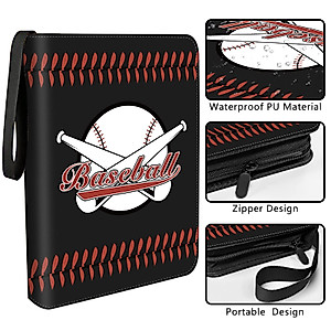 ANNOR Baseball Card Binder, 9-Pocket Trading Card Binder, Fits 720 Cards with 40 Removable Sleeves, 3 Ring Album for Card Collection Storage Christmas Gift for Child