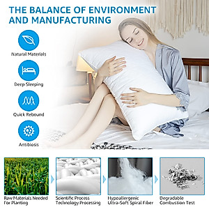 NEIPOTA Bed Pillows Standard Size Set of 2, Premium Down Alternative Cooling Bedding 20 x 26 White, Sleeping Pillow for Back, Stomach or Side Sleepers