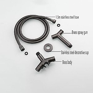 Handheld Bidet Sprayer for Toilet,Bidet Faucet Attachment with Cold Water,Brass Bidet Sprayer for Toilet for Feminine,Pets And Baby Diaper Wash,Black