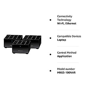 Netgear Nighthawk Whole Home Mesh WiFi 6 System, 3-Pack , BLK (Renewed)