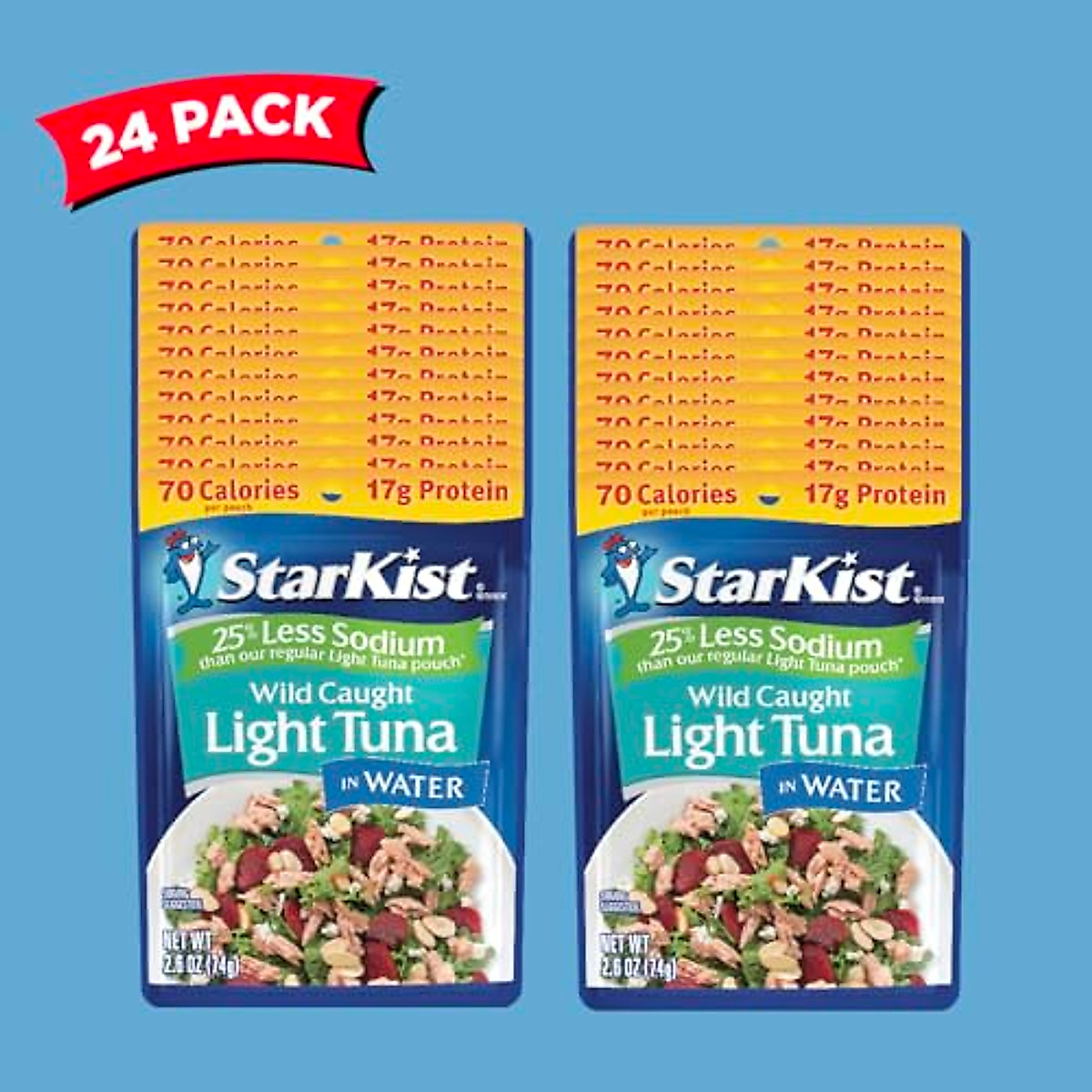 StarKist Reduced Sodium Chunk Light Tuna In Water, 2.6 Oz, Pack of 24