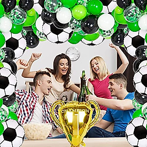 SyceePool Soccer Balloons Arch Garland Kit,111 Pcs Ballon for Soccer Theme Party Decoration,Soccer World Cup Balloons with Dot Glue,Tying Tool,2022 World Cup Decoration