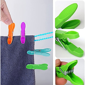 48 PCS Colored Plastic Clothespins,Clothes Pins Heavy Duty Outdoor,Towel Clips Clothes Pins with Springs Non Slip for Hanging Clothes,Outdoor,Clothesline Crafts Picture Clips Food Package Clips
