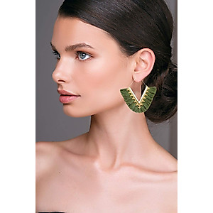Statement Tassel Earrings, Delicate Bohemian V Shap Tassel Hoop Earring Elegant Fringe Drop Dangle Earrings for Women