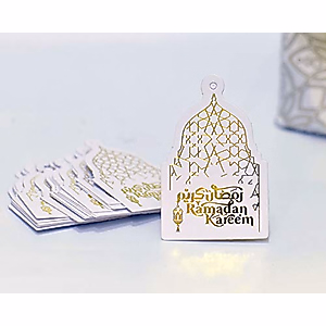 Confetti Gold Foil Ramadan Kareem Set of 25 Gift Tags, Ramadan Decoration, Islamic Stationary, Islamic Bookmarks, Favor Gift Tags