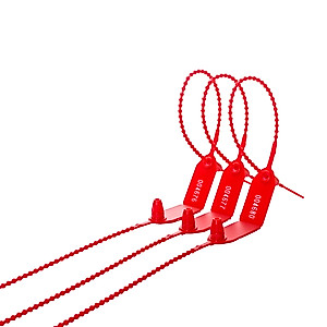 STYLIGHT - 1000 Shipping Seals, Plastic Truck Seals, Trailer Seals, Container Seals, Tamper Evident Seals, Security Seals, Numbered Sequentially (Red, 1000)