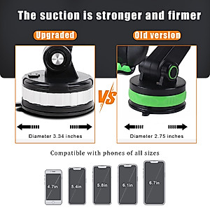 Pincuttee Sucker Car Phone Holder 2023 New Upgraded Sucker Car Phone Holder Mount Stand Universal Dashboard/Windshield/Window Phone Holder(Black,1PC)