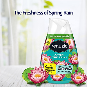 Renuzit Adjustable Gel Air Freshener Cone, After the Rain Scent, Nonstop Freshness, 7oz Cone, 12 Count