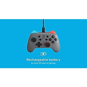 PowerA Nano Enhanced Wireless Controller for Nintendo Switch - Grey-Neon, Works with Nintendo Switch Lite, Bluetooth Controller, Gamepad, Compact, Smaller, Rechargeable, Portable - Nintendo Switch