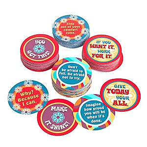 Really Good Stuff Classroom Go for It Chips – Set of 100 with 50 Unique Messages – Encourage Positive Feelings & Confidence –Social-Emotional Learning – SEL for The Home and Classroom