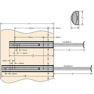 TAG Hardware Premium 14 1/8 Inch Long Expendible Pullout Closet Wardrobe Valet Rod (Matte Gold)