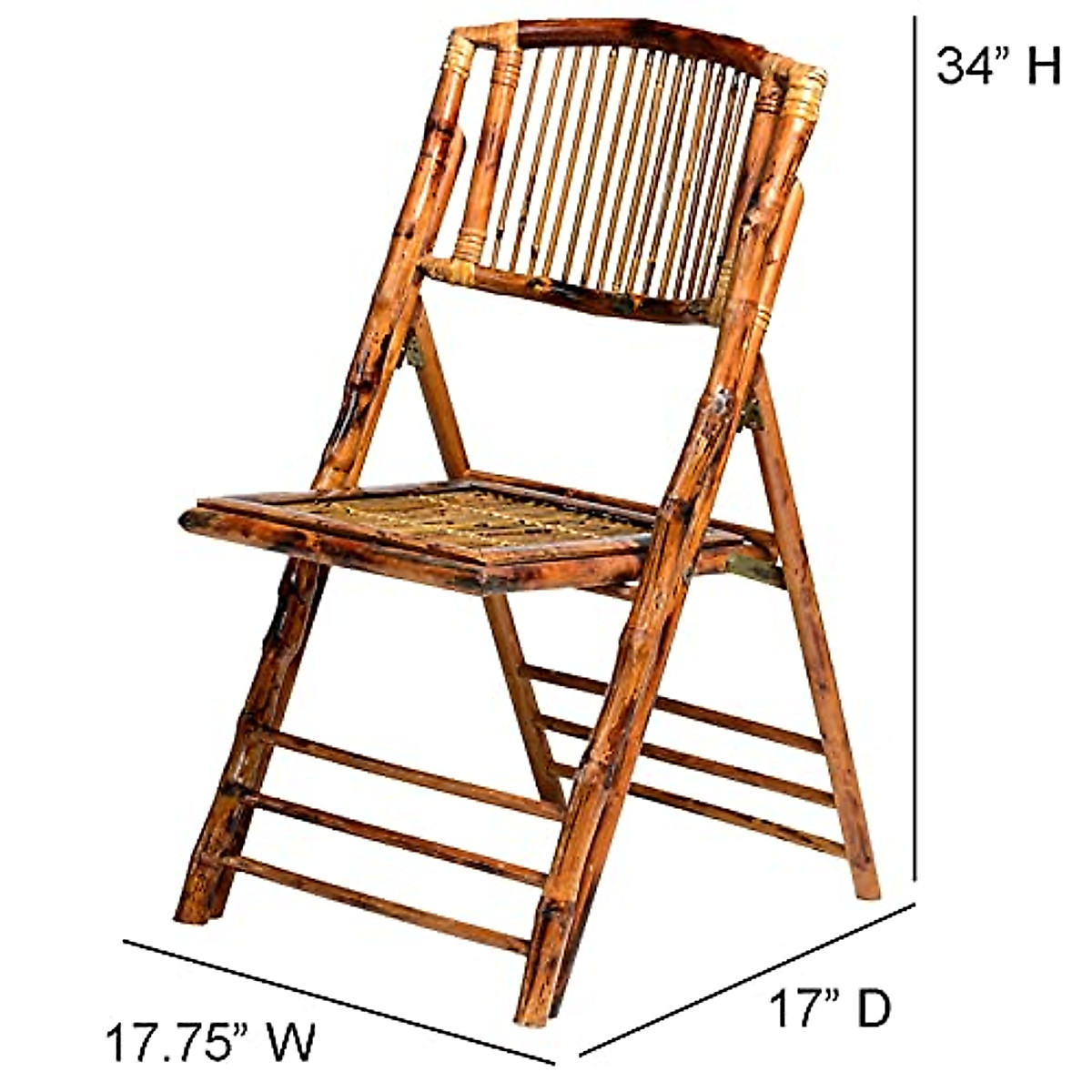 Commercial Seating Products Bamboo Folding Chairs, 4-Pack, Wood