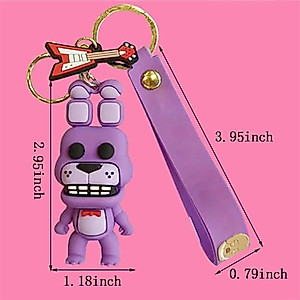 NOBLECARE 5PCS FNAF Keychain+50PCS FNAF Stickers|3.95x2.95/Fnaf Keychains, Fnaf Party Favor, Fnaf Party Favors, Fnaf Gift, Fnaf Gifts, Fnaf Keychains For Backpacks–Accessory