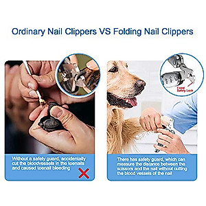KUSSONLI Pet Nail Clippers and Trimmers-Multifunctional Foldable Type with Safety Guards to Avoid Excessive Cutting, Built-in Nail File and Comb,Stylish Appearance,Professional Grooming Tool.