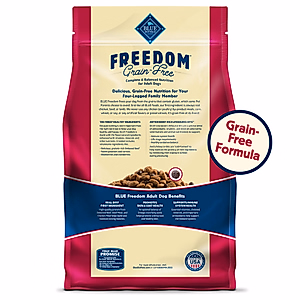 Blue Buffalo Freedom Grain-Free Dry Dog Food, Complete & Balanced Nutrition for Adult Dogs, Made in the USA With Natural Ingredients, Beef & Potatoes, 11-lb. Bag