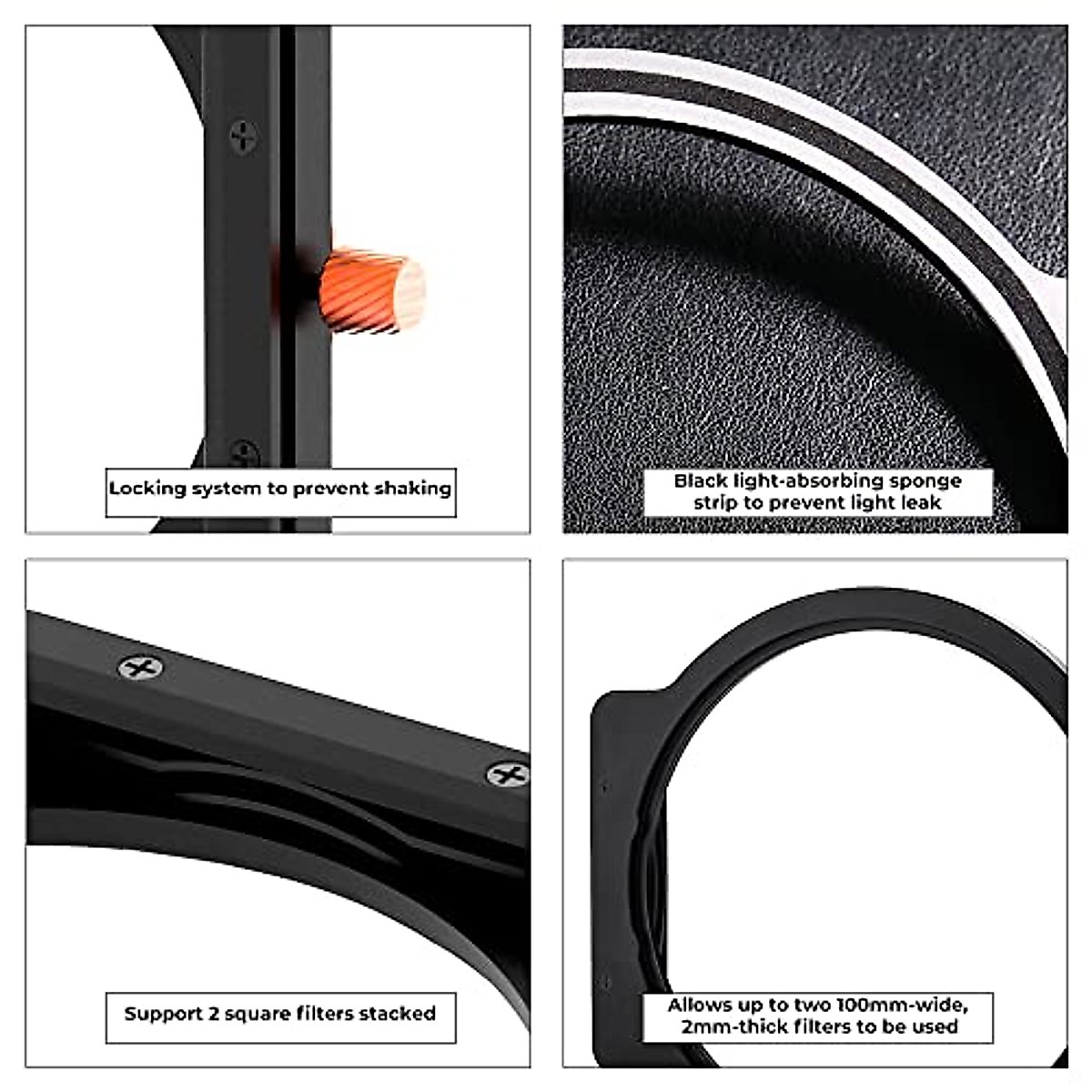 K&F Concept 100x100mm Square ND Filter Kit ND1000 (10 Stop) + 1x Filter Holder + 8 x Filter Rings with 28 Multi-Layer Coatings Compatible with Canon Nikon Camera Lens