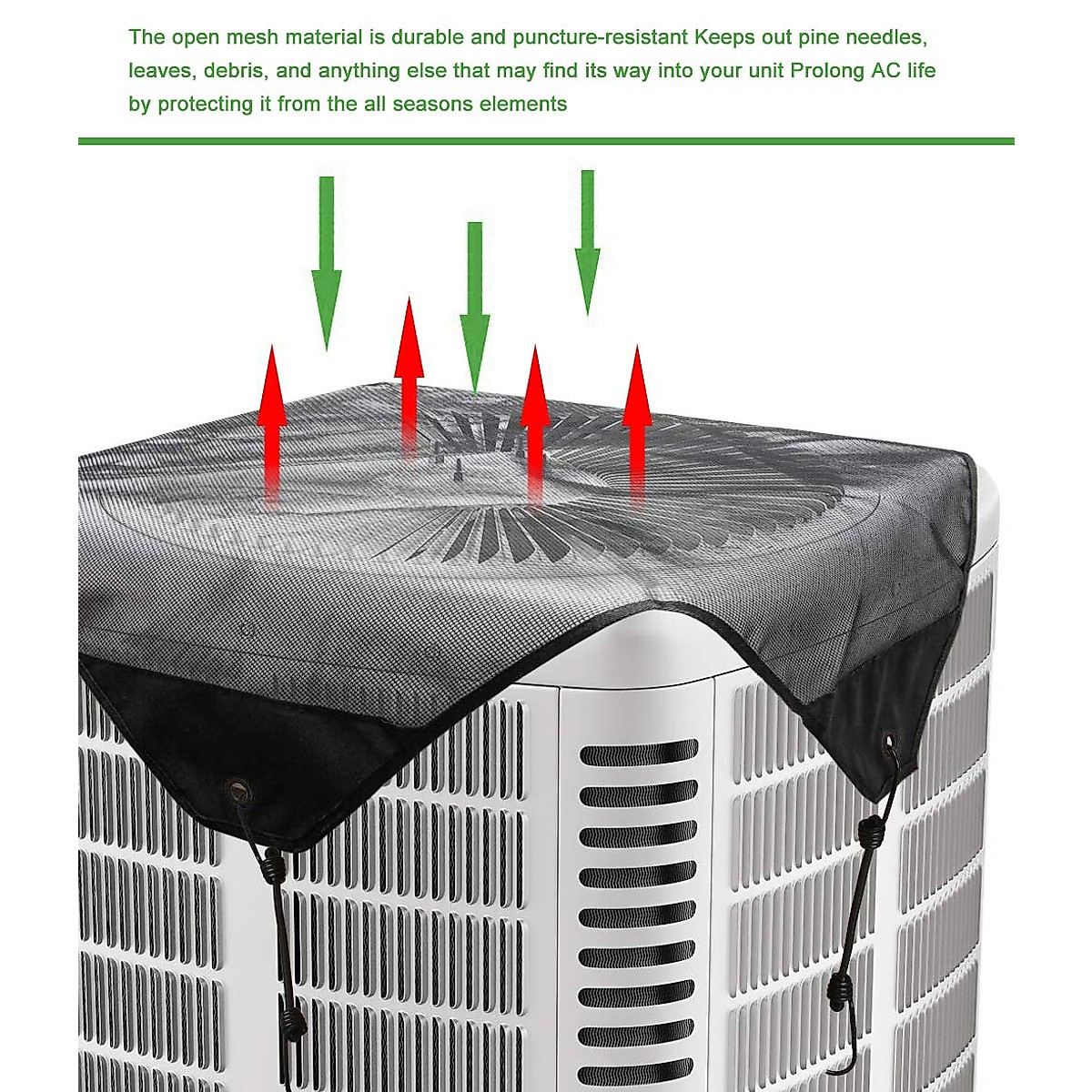 Air Conditioner Leaf Guard Central Air Conditioner Cover Keeps Out Leaves Cottonwood and Debris-Black