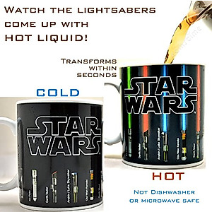 Benair USA Star Wars Mug, Lightsabers Appear With Heat (12 oz) - Fragile
