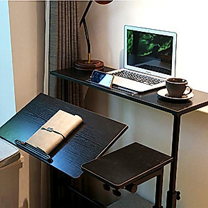 Zytty Portable Standing Desk, Small Standing Desk with Wheels Standing Laptop Desk Mobile Standing Desk for Home Office Adjustable Standing Desk, Stand Up Computer Desk Rolling Laptop Cart, Black