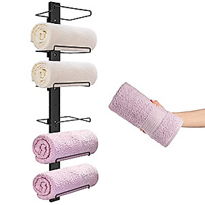 TIPSYTREE Towel Racks for Bathroom Towel Rack Wall Mounted Bath Towel Holder Storage, 6 Levels Wall Mounted Storage Organizer for Towels for Spa, Salon, Camper