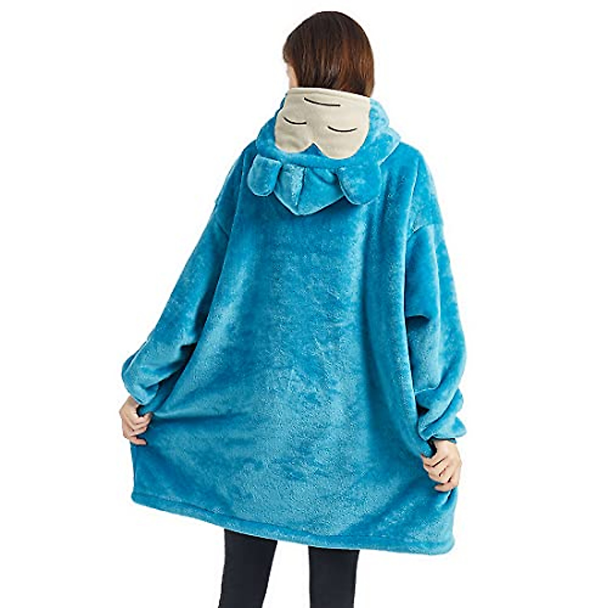 Women's Cartoon Anime Blanket Halloween Costumes Oversized Wearable TV-Blanket Sherpa Sweatshirt Adult One Size
