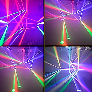 Moving Head Light, LED RGBW Portable Stage Light, Strobe Party Beam DJ Lighting, 6 LEDs Heads X 10W RGB Stage Lighs, DMX Control Effect Stage Lamp, for Wedding Disco Dj Party Light