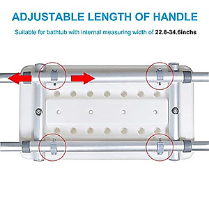 Bath Bench Seat Suspended,Heavy Duty Aluminum Alloy Bathtub Bathing Seat for Elderly, Disabled or Injured,Fits tub Having Width in The Range of 22.8"-34.6", 260 LBS Load