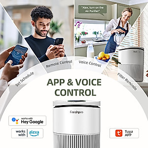 Freshpro 1 Air Purifier for Home, 4 Air Cleaner Filters KF-P20W Replacement Filters (1 Basic Version & 3 Standard Version)