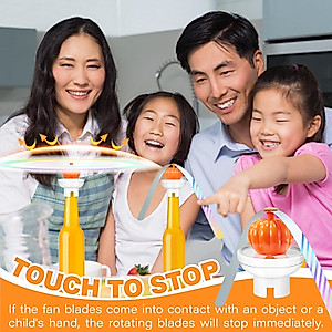 MANOPORA 4 Pack Fly Fans for Tables, Creative Pumpkin Shapes Fly Fan Portable Tabletop Food Fan, Indoor Outdoor Battery Powered Picnic Camping Fly Fans for Picnic, Party, BBQ, Kitchen, Restaurants