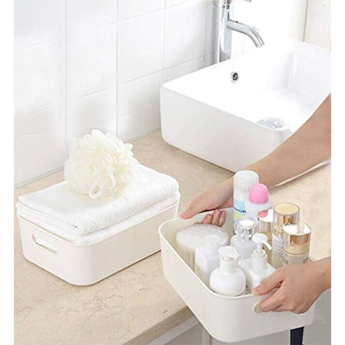 Feiupe Set of 6 Storage Bin Storage Basket Desk Cabinet Organizer