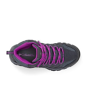 Columbia Womens Crestwood Mid Waterproof Boot Hiking Shoe, Graphite, Bright Plum, 9 US