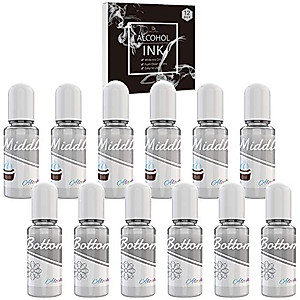 White Alcohol Ink Set - 4 Ounce 2 Type White Color Alcohol-Based Ink for Resin Petri Dish Making, Epoxy Resin Painting, Yupo Creations - White Alcohol Paint Color Dye for Resin Art, Tumbler - 120ml