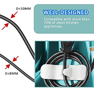 3 pcs Cord Organizer for Kitchen Appliances Winder , Cord Wrapper Used To Stick On Small Home Appliance, Wire Storage Attachment For Air Fryer, Blender, Mixer, Coffee Maker (3 pack square)