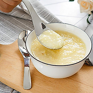 ERCRYSTO Stainless Steel Spoon, Soup Spoon, Coffee Spoon, Desert Spoon, etc. Light Weight and Small Size Especially Suitable for Toddlers, Children, Espresso etc. Set of 4