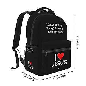 Christian Jesus Cross Backpack Casual Laptop Backpack Travel Daypack Bookbag for Outdoor Office Picnic Travel