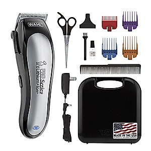 Wahl Lithium Ion Pro Series Cordless Animal Clippers – Rechargeable, Heavy-Duty, Electric Dog & Cat Grooming Kit for Small & Large Breeds with Thick to Heavy Coats – Model 9766