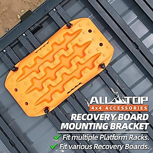 ALL-TOP Recovery Board Mount Kits, Universal Brackets for Traction Tracks, Adjustable DIY Installtion Sets to Roof Racks, Crossbars & Cargo Basket