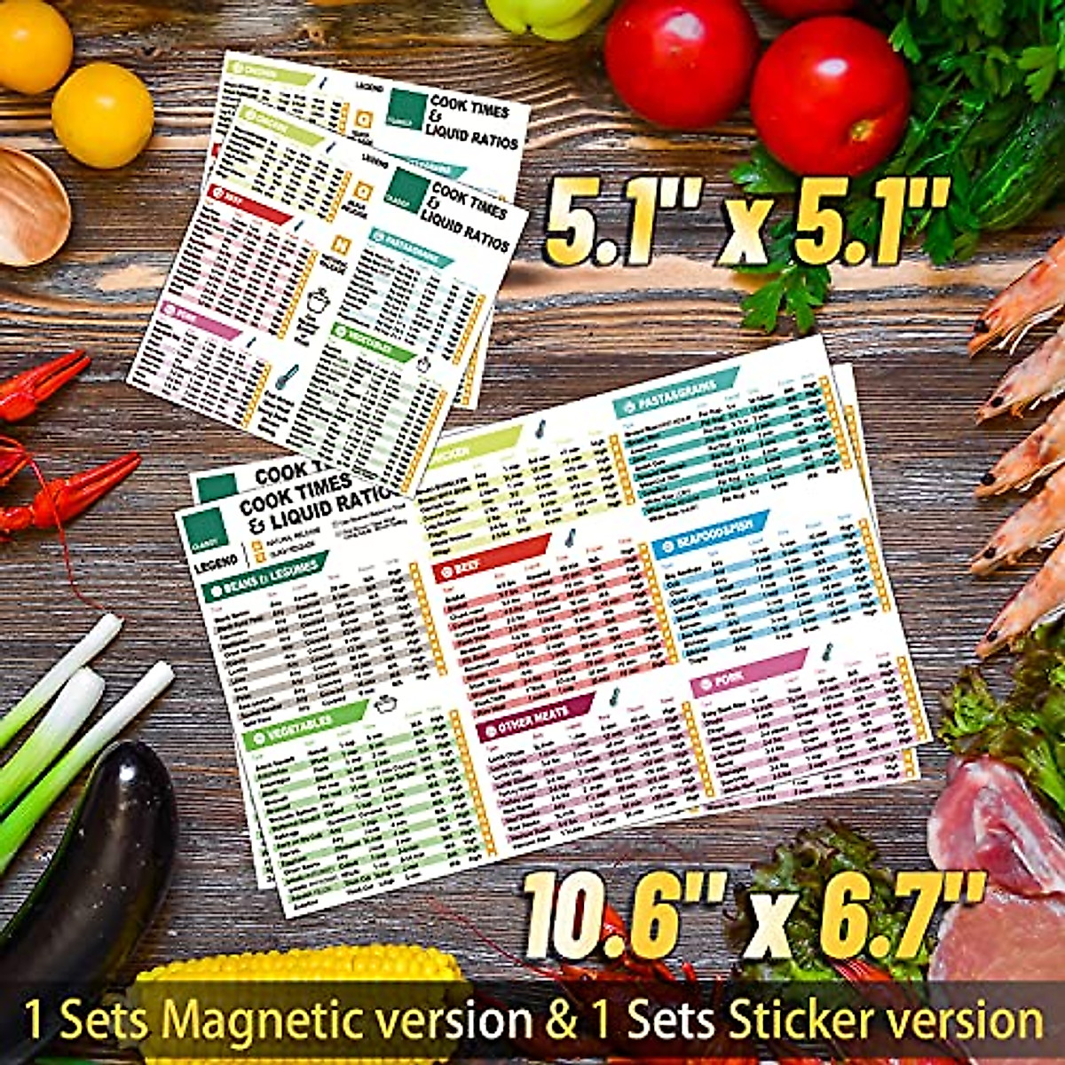 Instant Pot Cheat Sheet Magnet Set- Instant Pot Accessories Quick Reference Guide Magnets- Healthy Handy Kitchen Recipe Cookbook