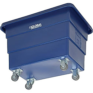 Global Industrial Plastic Bulk Box Truck, 6 Bushel/500 Lb. Capacity, Blue, 33-2/5"L x 23" W x 24-1/2"H