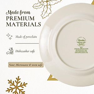 Spode Christmas Tree 8" Porcelain Dinner Plate, 2024 Annual Collector Plate - Holiday Dinnerware & Decorative Plate, Winter Serving for All Parties & Occasions - For Casserole, Appetizers, Brisket